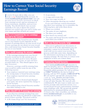 Fillable Online ssa How to Correct Your Social Security Fax Email Print ...