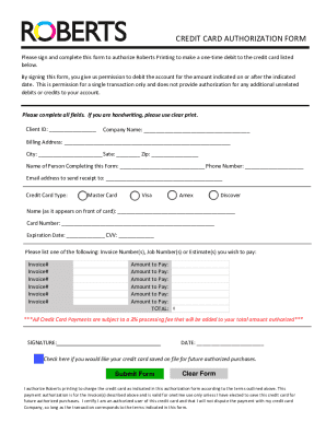 Fillable Online One Time Credit Card Payment Authorization Form41 ...