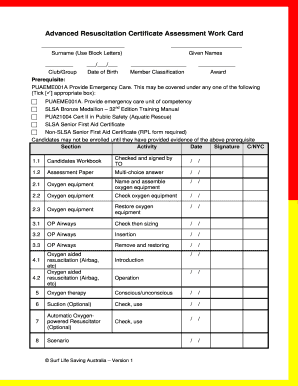 Fillable Online surflifesaving net Advanced Resuscitation Certificate ...