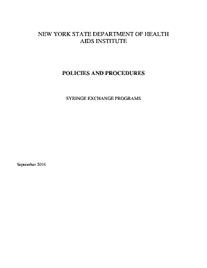 Fillable Online health ny Syringe Access Programs Policies and ...