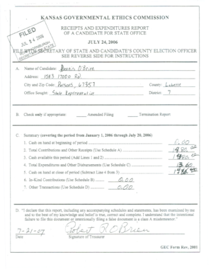 Fillable Online ethics ks 'L) - ethics ks Fax Email Print - pdfFiller