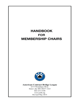 Fillable Online web2 acbl Handbook membership chairs - American ...