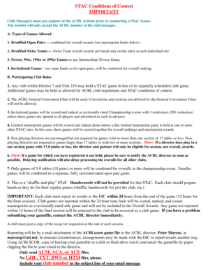 Fillable Online web2 acbl STAC Conditions of Contest IMPORTANT Club ...