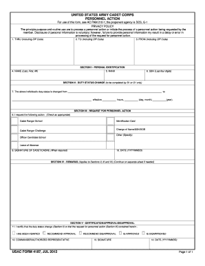 Fillable Online goarmycadets For use of this form, see AC PAM 210-1 the ...