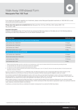 Fillable Online Walk-Away Withdrawal Form - Macquarie Fax Email Print - pdfFiller