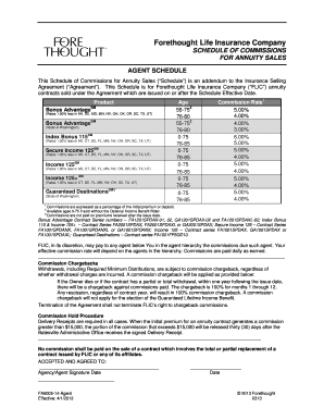 Fillable Online SCHEDULE OF COMMISSIONS Fax Email Print - pdfFiller