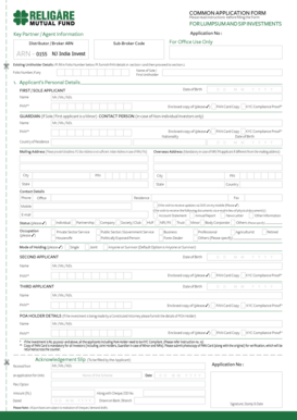 Fillable Online Religare Common Application Form.pdf ...