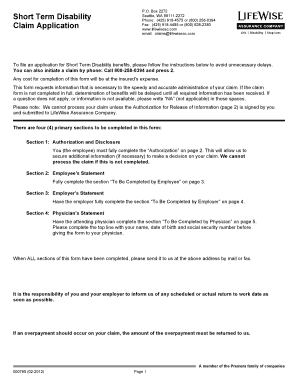 Fillable Online STD Claim Application - InstantBenefits.net Fax Email ...