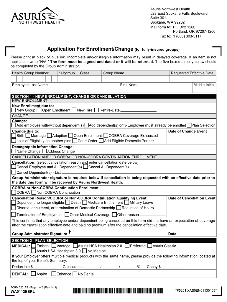 Fillable Online Application For Enrollment/Change - InstantBenefits.net Fax Email Print - pdfFiller