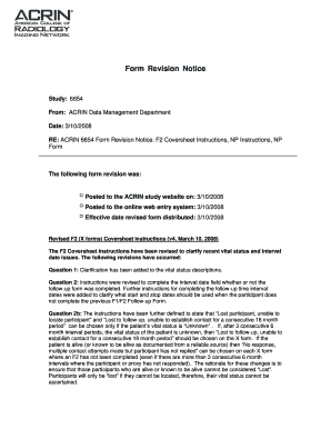 Fillable Online acrin Form Revision Notice - ACRIN Fax Email Print ...