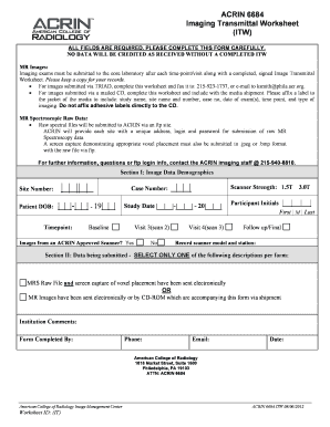 Fillable Online acrin Data Transmittal Form - acrin Fax Email Print ...
