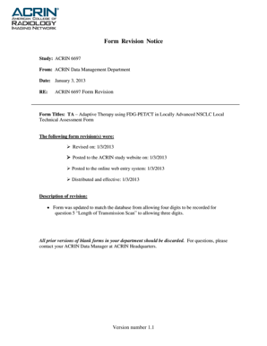 Fillable Online acrin Form Revision Notice - acrin Fax Email Print ...