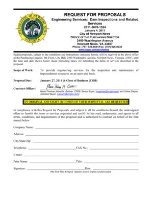 Fillable Online RFP- Engr Svcs-Dam Inspections Fax Email Print - pdfFiller