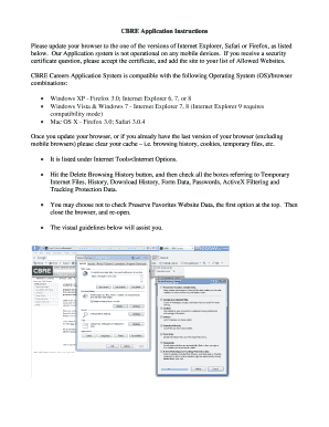 Fillable Online CBRE Application Instructions Fax Email Print - pdfFiller