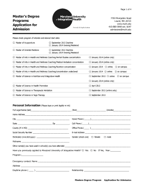 Fillable Online Application Form - MUIH Fax Email Print - pdfFiller