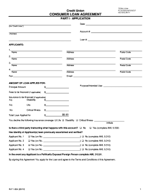Fillable Online CONSUMER LOAN AGREEMENT - Spectra Credit Union Fax ...