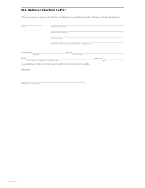 Fillable Online IRA Rollover Election Letter Fax Email Print - pdfFiller