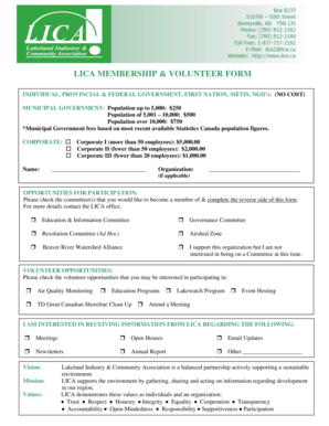 Fillable Online LICA Membership-Volunteer Form 2012 Fax Email Print ...