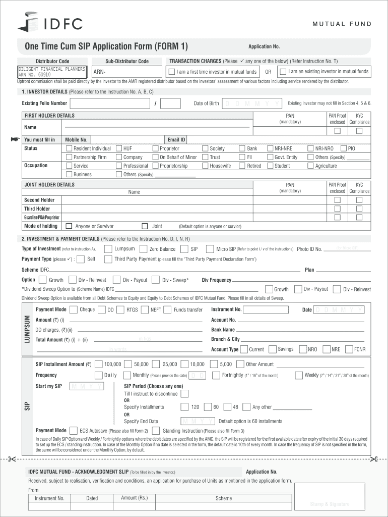 Fillable Online 111208636-Jumb0-KIM&FORM-Jumbo ... - IDFC Mutual Fund ...