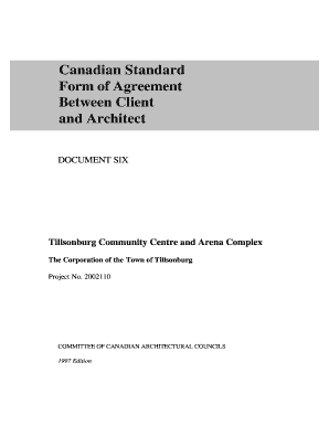 Fillable Online Canadian Standard Form of Agreement Between Client and ...