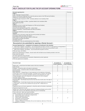 Fillable Online Form No. HELP CHECKLIST FOR FILLING THE DP ...