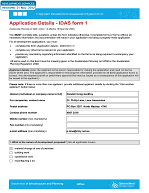 Fillable Online planning mackay qld gov IDAS Form 1-.pdf - planning ...