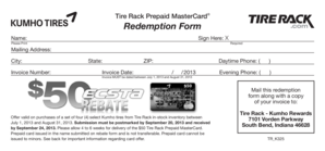 Fillable Online Redemption Form - Tire Rack Fax Email Print - pdfFiller