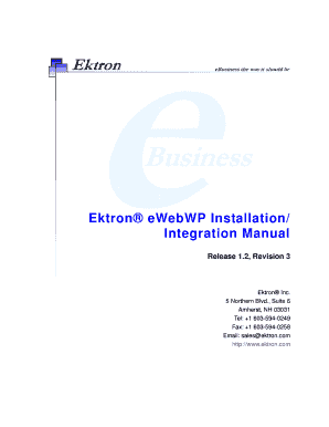 Fillable Online Ektron eWebWP Installation/ Integration Manual - Product ... Fax Email Print ...