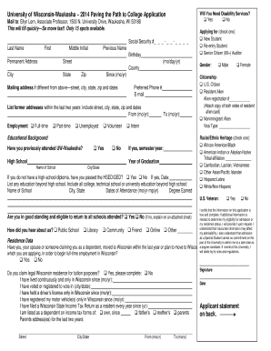 Fillable Online waukesha uwc 2014 Paving the Path-Special Student ...