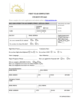 Fillable Online elac FYC application UPDATED.docx Fax Email Print - pdfFiller