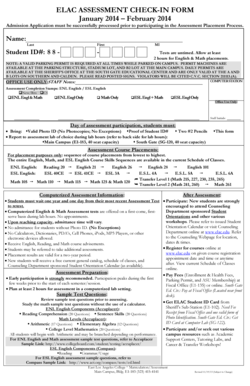 Fillable Online elac ELAC ASSESSMENT CHECK-IN FORM January 2014 - East Los ... - elac Fax Email ...