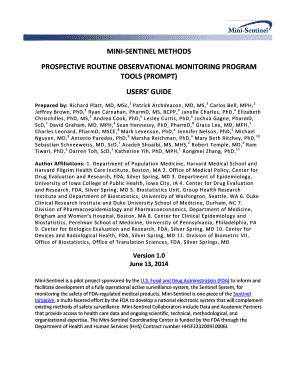 Fillable Online (PROMPT) Users' Guide - Mini-Sentinel Fax Email Print - pdfFiller
