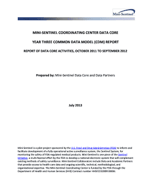 Fillable Online Year Three Common Data Model (CDM) Report - Mini ...
