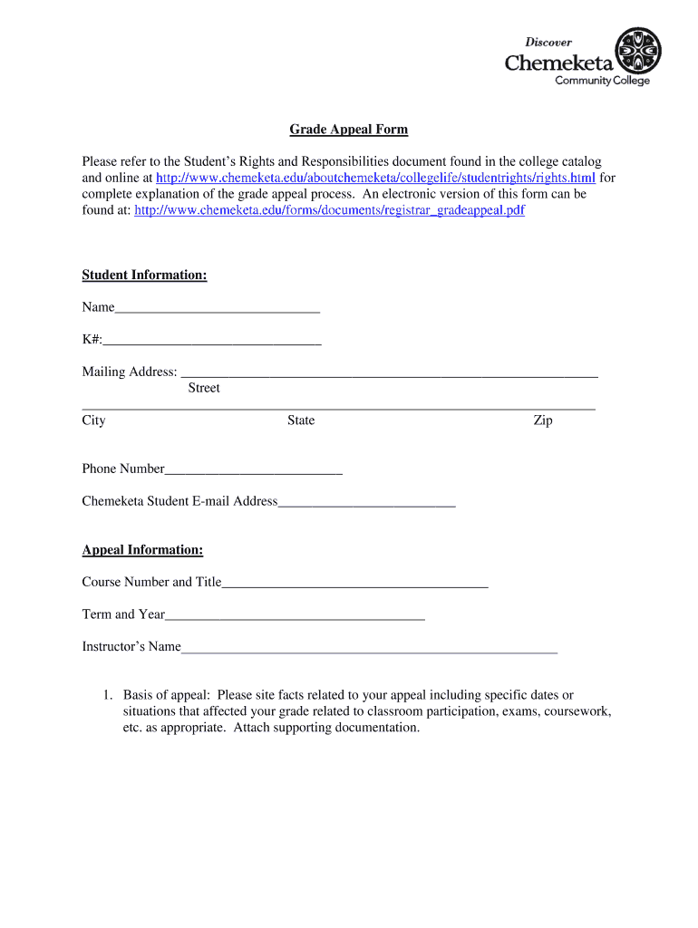 2011 chemeketa college grade appeal form blank: Fill out & sign online ...