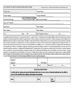 Fillable Online EFT Enrollment Form Fax Email Print - pdfFiller