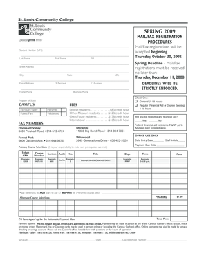 Fillable Online stlcc SPRING 2009 - St. Louis Community College - stlcc ...