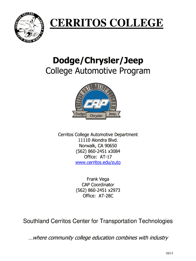 Fillable Online cms cerritos Information Packet - Cerritos College ...