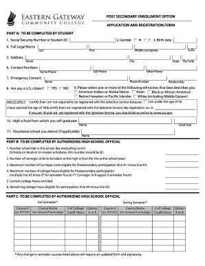 Fillable Online egcc PSEO Application and Enrollment form - Eastern ...