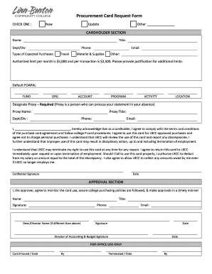 Fillable Online po linnbenton Procurement Card Request Form (pdf ...