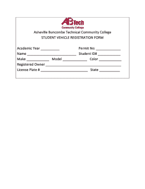 Fillable Online abtech Student Parking Decal Request Form - Asheville ...