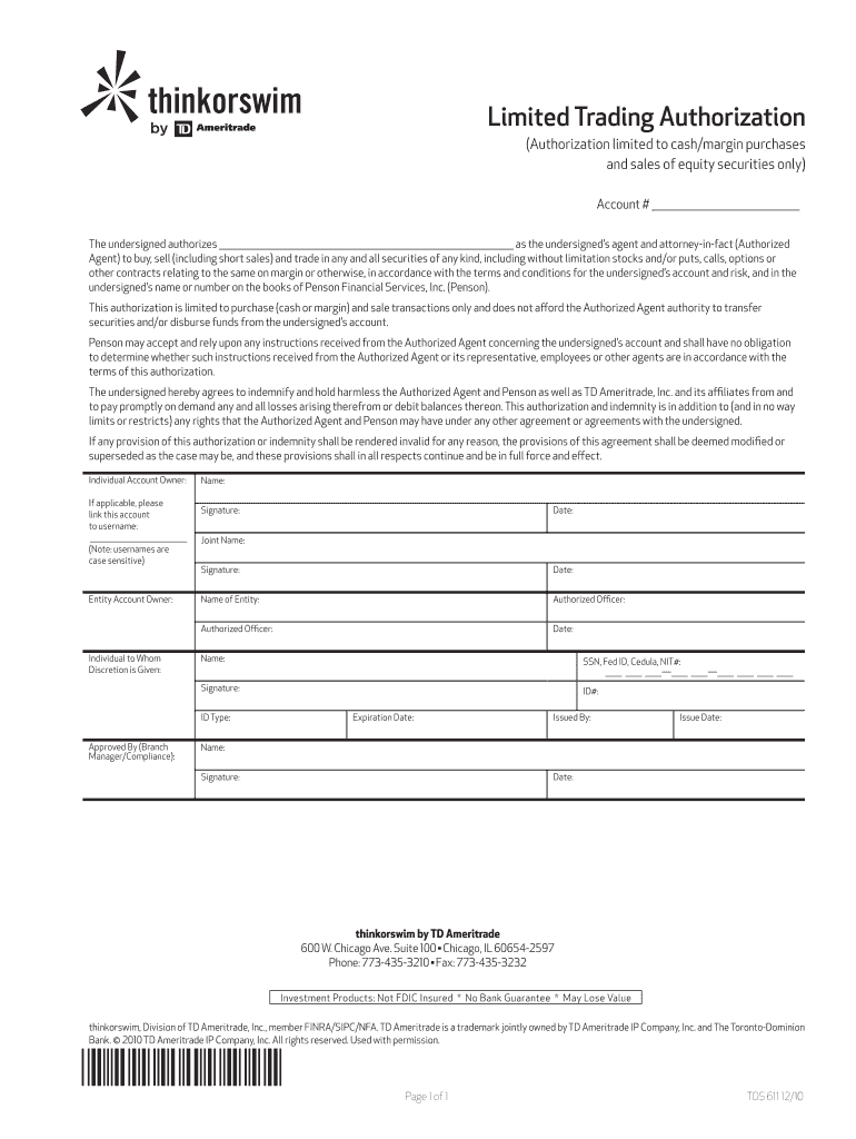 Fillable Online (Authorization limited to cashmargin purchases Fax ...