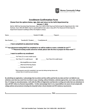 Fillable Online monroecc Enrollment Confirmation Form - Monroe Community College - monroecc Fax ...