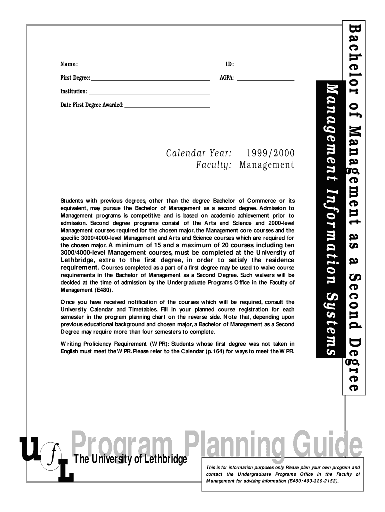 Fillable Online uleth BMgt Management Information Systems - University ...