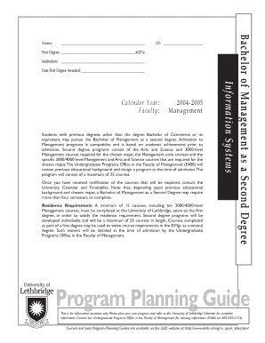 Fillable Online uleth First Degree AGPA - uleth Fax Email Print - pdfFiller