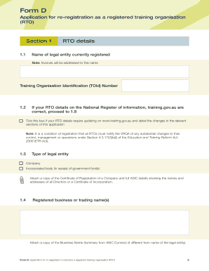 Fillable Online eduweb vic gov Form D Application for re-registration ...