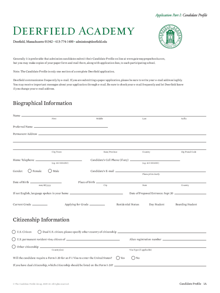 Fillable Online Gateway to Prep Schools Fax Email Print - pdfFiller