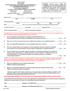 Fillable Online albme Qualified Alabama Controlled Substance ...