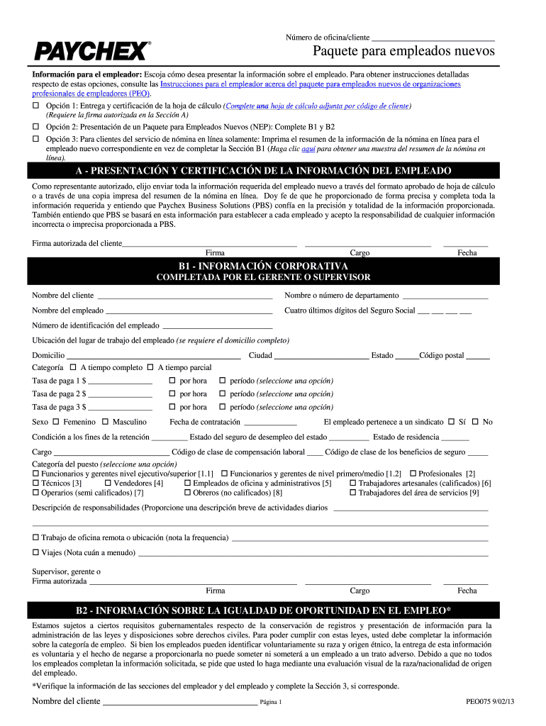 Completable En línea Paquete para Empleados Nuevos (NEP) Fax Email ...