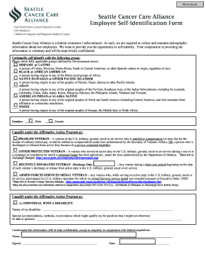 Fillable Online extranet fhcrc Employee Self-Identification Form ...