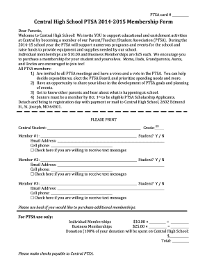 pta membership flyer Fill Online, Printable, Fillable, Blank - pdfFiller